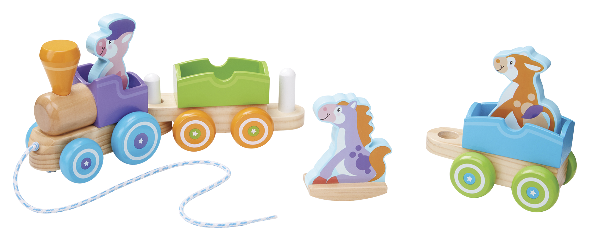 Melissa & Doug First Play Rocking Farm Animals Pull Train Set for ...